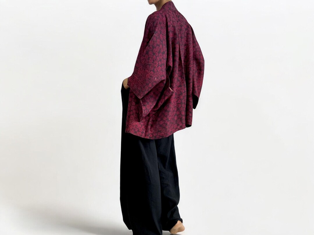 1950s Red Black Foo Dog Pattern Vintage Haori/ Kimono Jacket 唐獅子 - Etsy