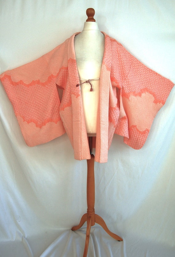 Light Pink Shibori Haori – 1960s Japanese Vintage Kim… - Gem