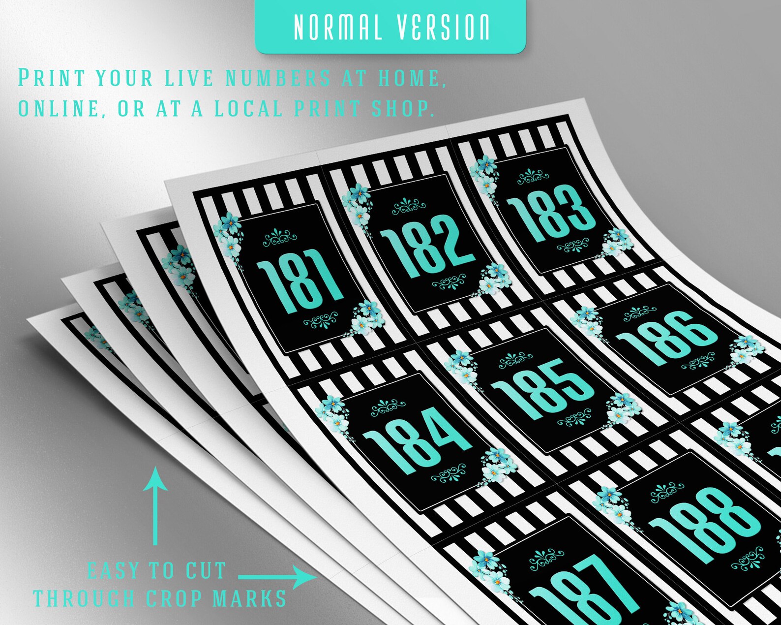 Facebook Live Numbers, Facebook Live Number Cards, Sale Tags, Normal ...