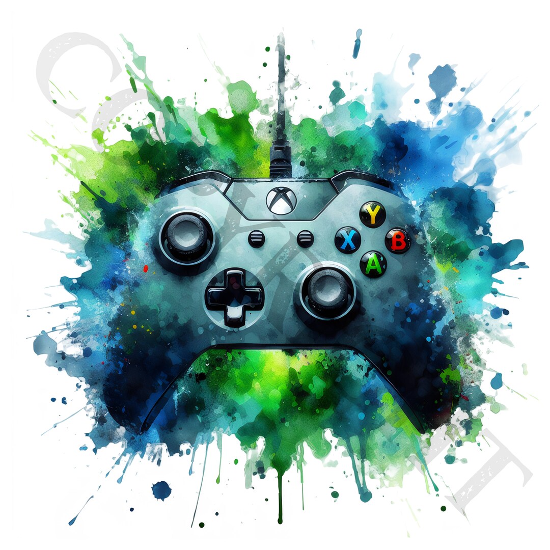Watercolor Xbox Controller Clipart | Gaming PNG Graphics (digital ...