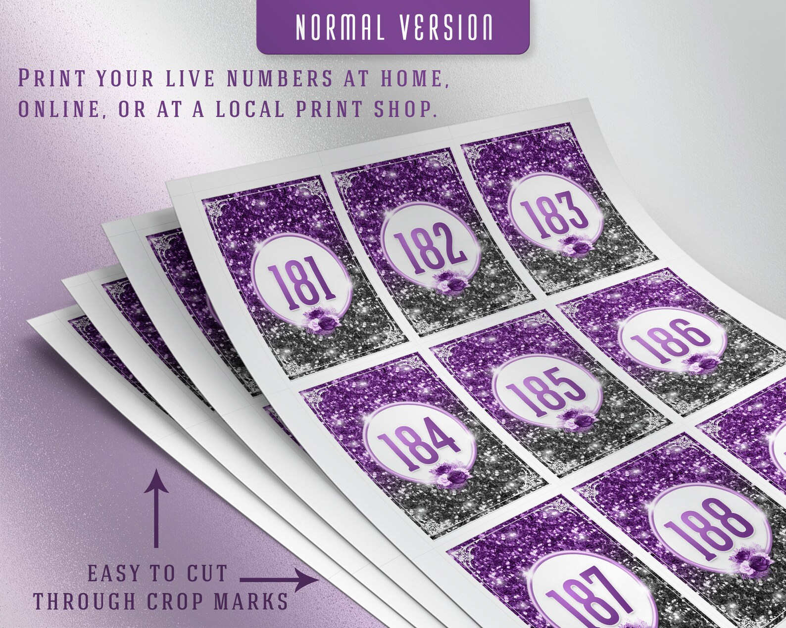 Glitter Facebook Live Number Cards, Mirrored Tags (digital Download) - Etsy