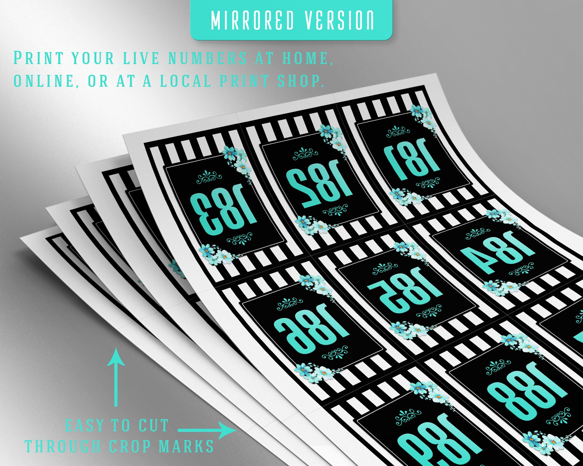 Facebook Live Numbers, Facebook Live Number Cards, Sale Tags, Normal ...