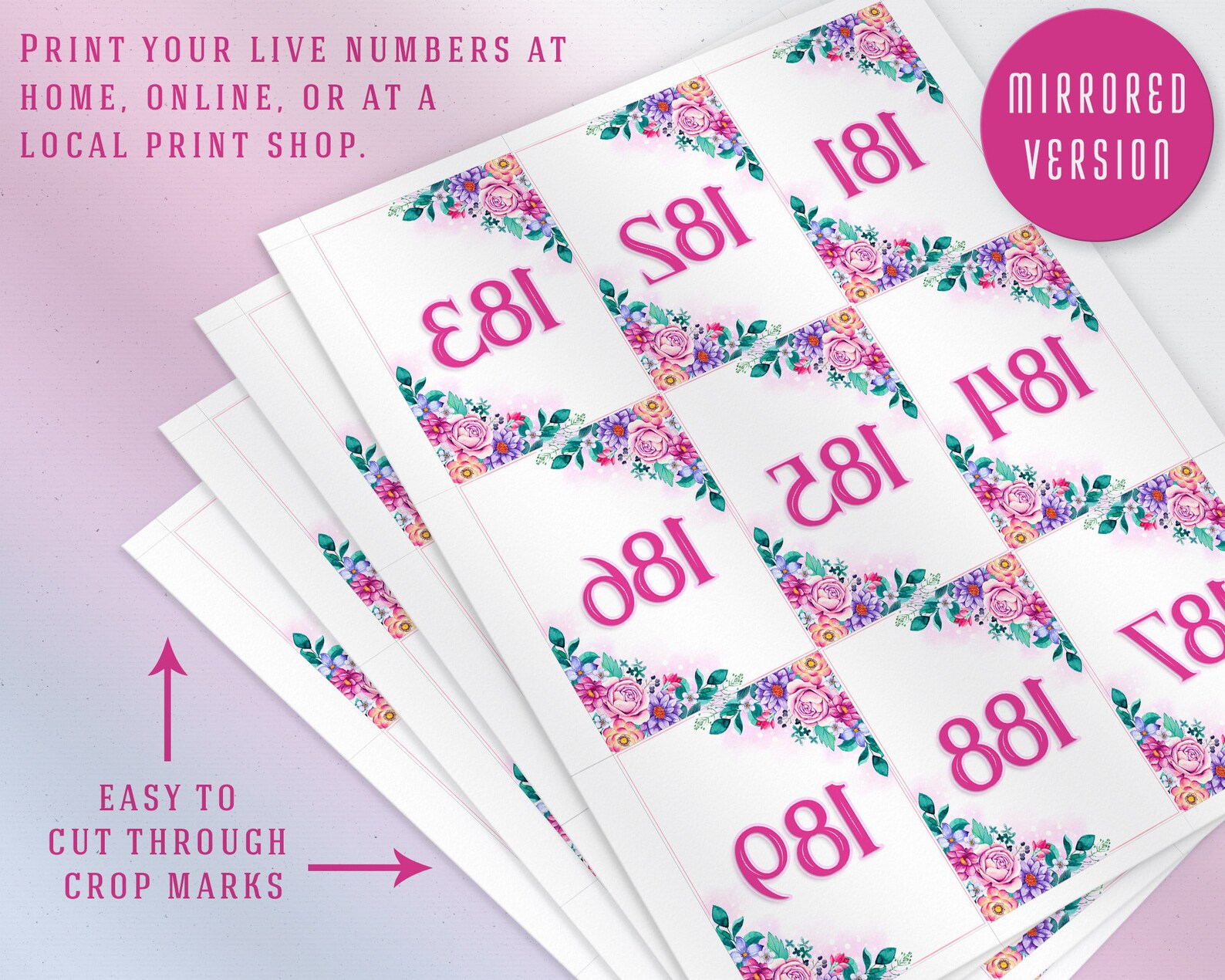 Floral Facebook Live Sale Numbers Printable Cards Normal - Etsy