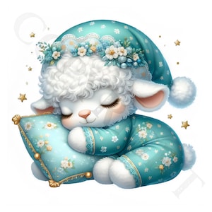 Sleeping Lambs Clipart | 10 Transparent PNG Images | Cute Sheep Clipart ...