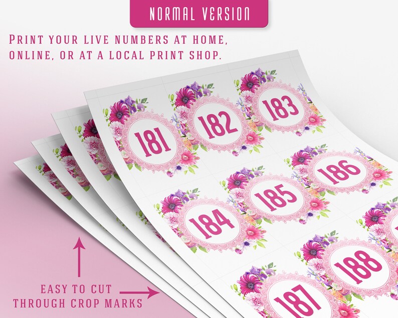 Floral Facebook Live Sale Numbers, Tags, Printable Facebook Live Number ...
