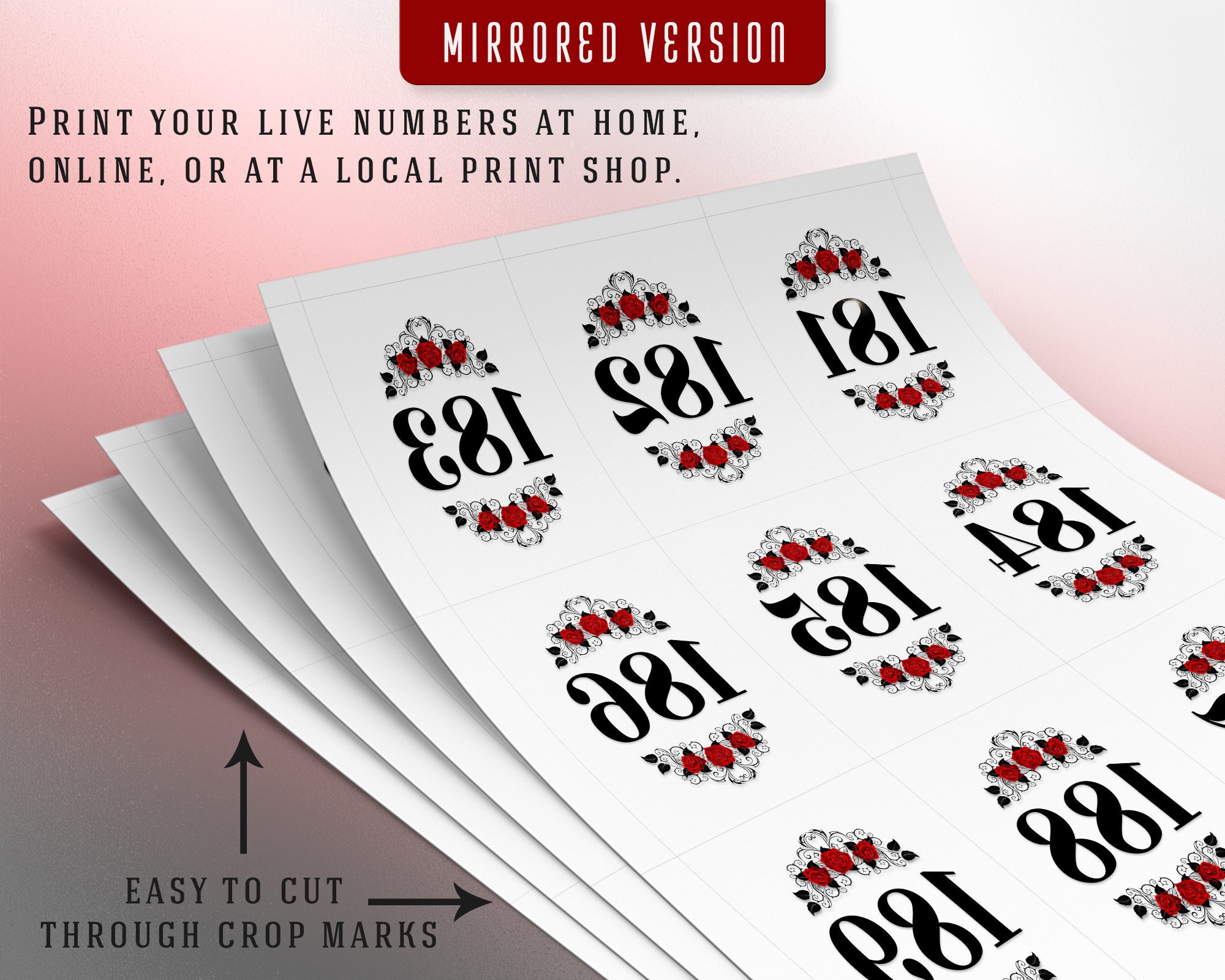 Roses Facebook Live Sale Numbers Live Tags Printable - Etsy