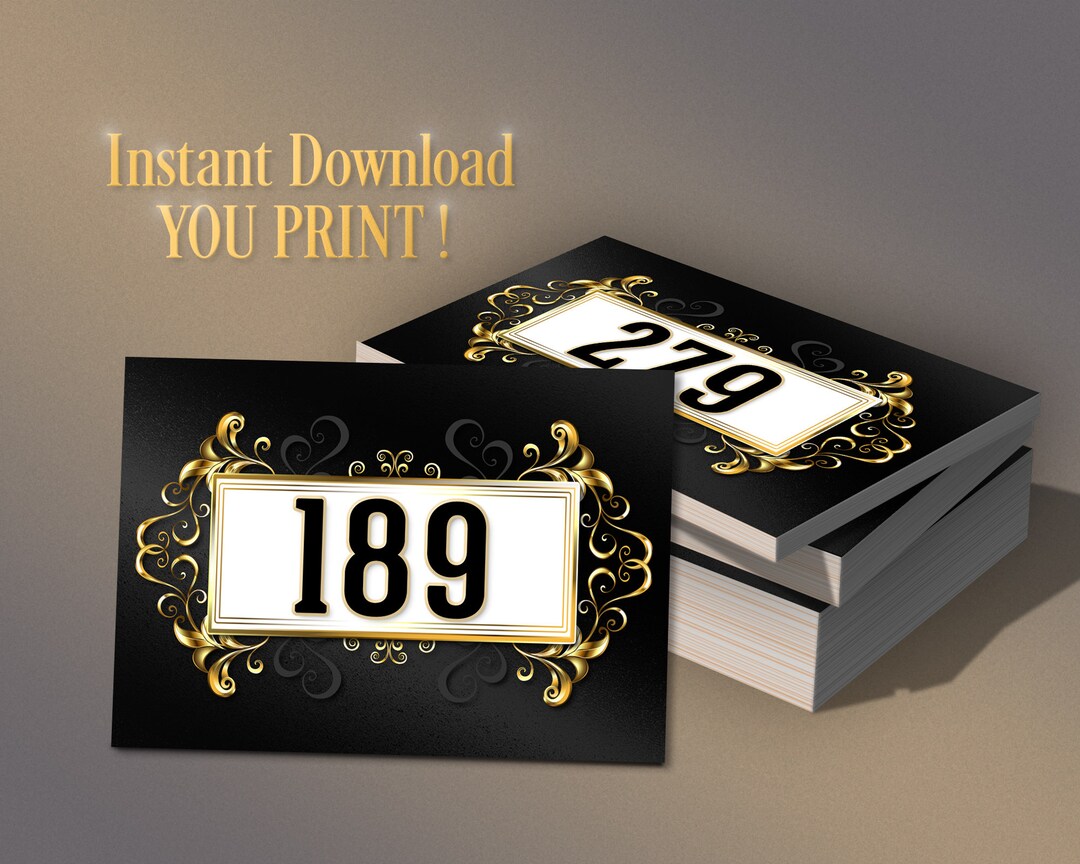 Facebook Live Number Cards 1-500, Black and Gold (digital Download) - Etsy