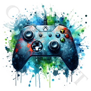 Watercolor Xbox Controller Clipart | Gaming PNG Graphics (digital ...