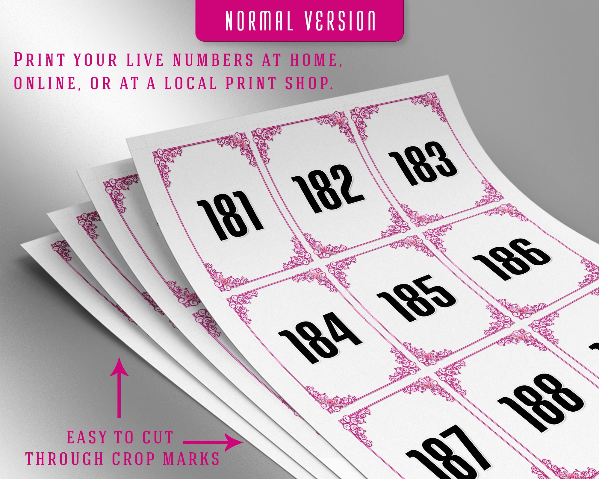 Numbers, Facebook Live Sale Numbers, Live Numbers, Normal Mirrored ...