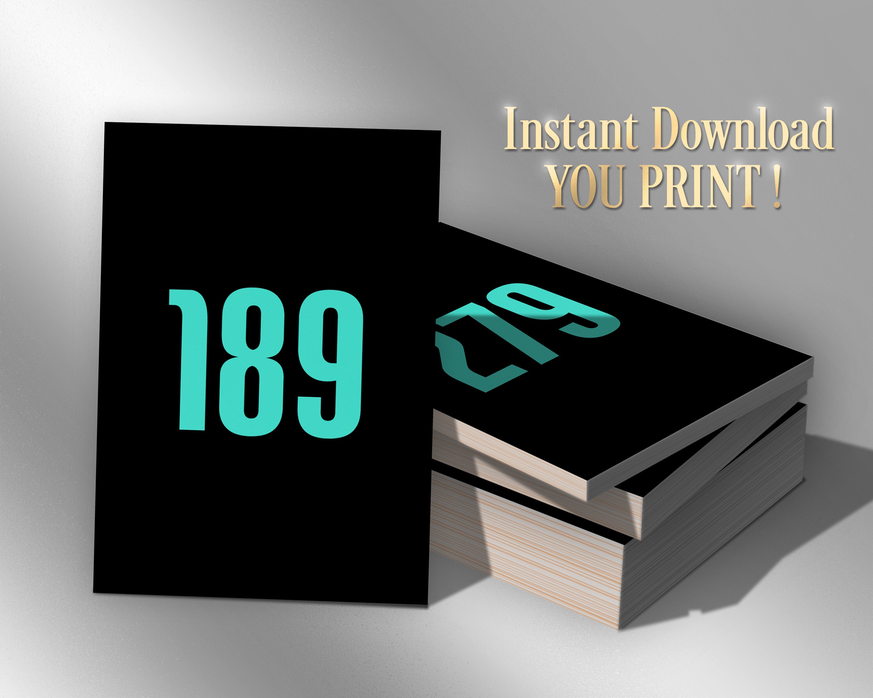 Live Number Cards 1-1000, Black & Teal (digital Download) - Etsy