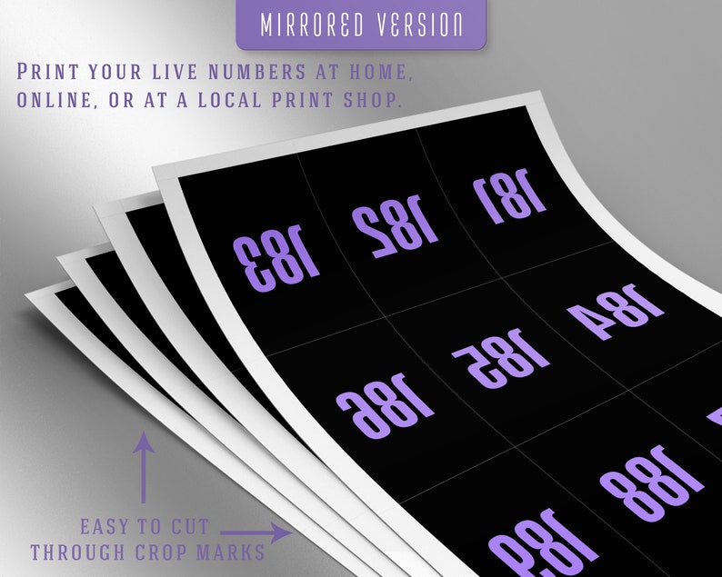 Live Sale Numbers, Facebook Live Numbers, Facebook Live Number Cards ...