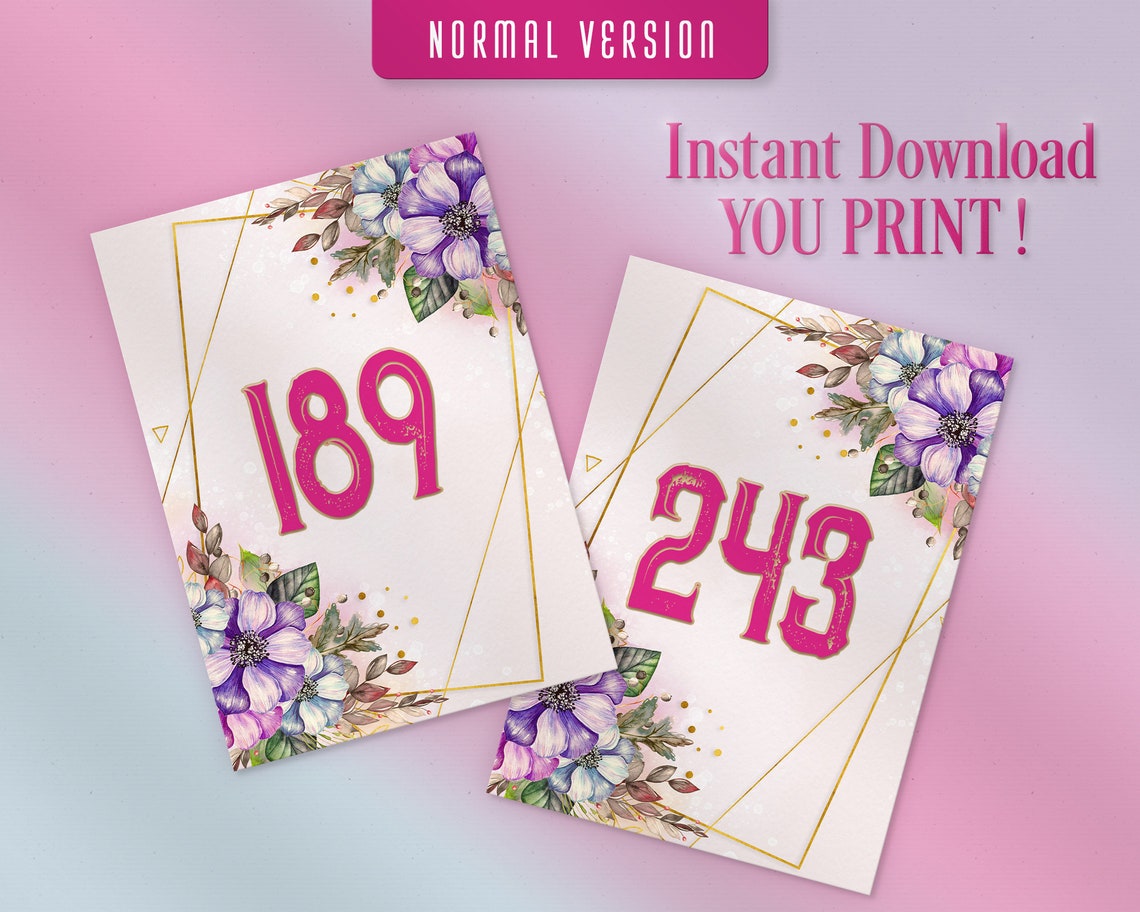 Floral Frame Facebook Live Sale Numbers, Tags, Printable Cards, Normal ...