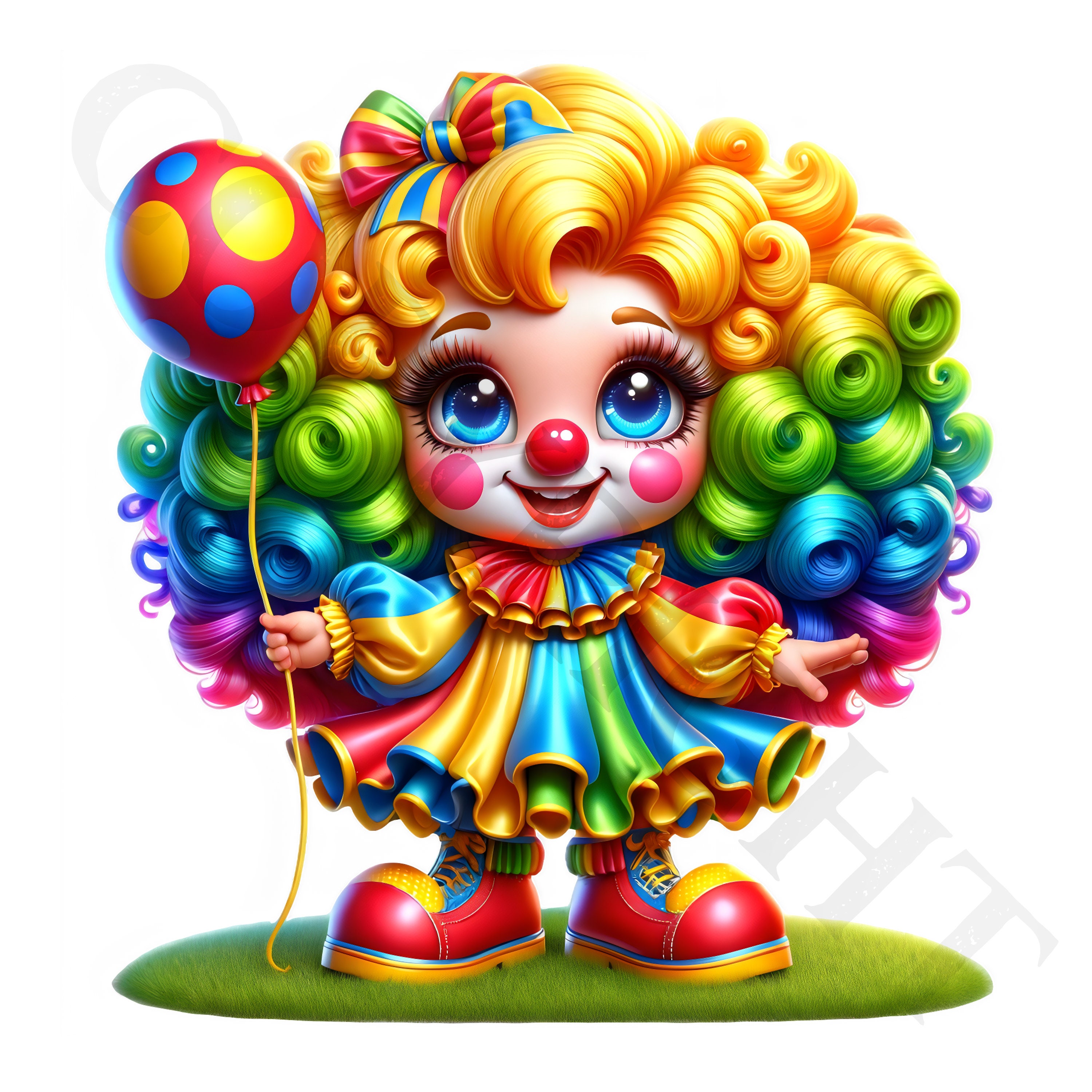 Cute Clown Clipart | 10 Transparent PNG Images | Circus Art | Children ...