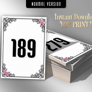 Printable Numbers, Facebook Live Sale Numbers, Live Numbers, Normal ...