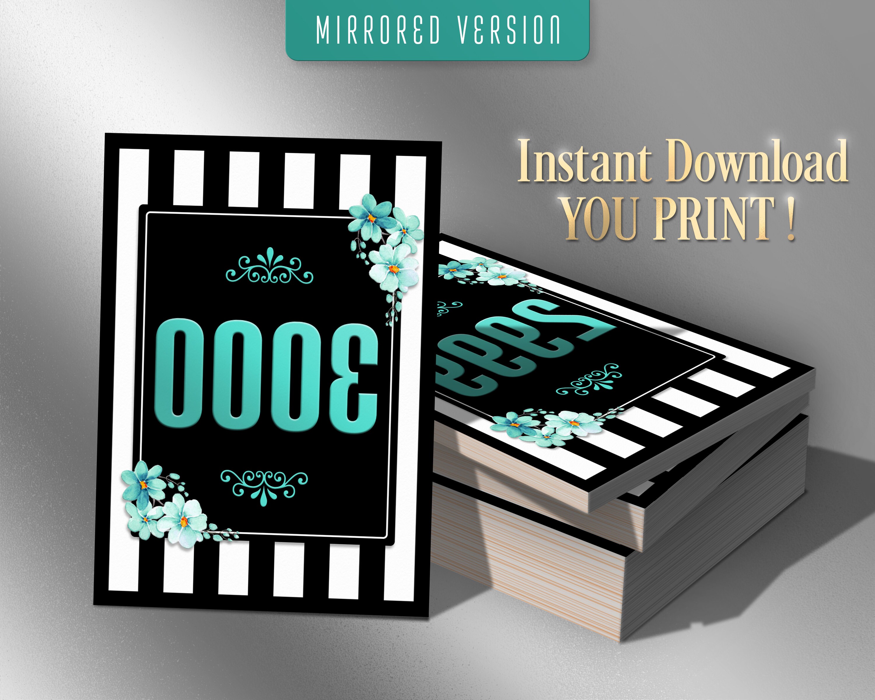 3000 Printable Facebook Live Numbers, Facebook Live Number Cards, Sale ...