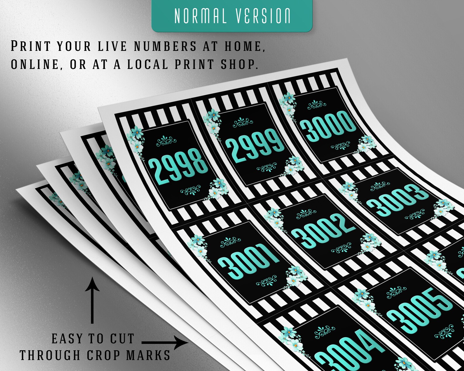 3000 Printable Facebook Live Numbers, Facebook Live Number Cards, Sale ...