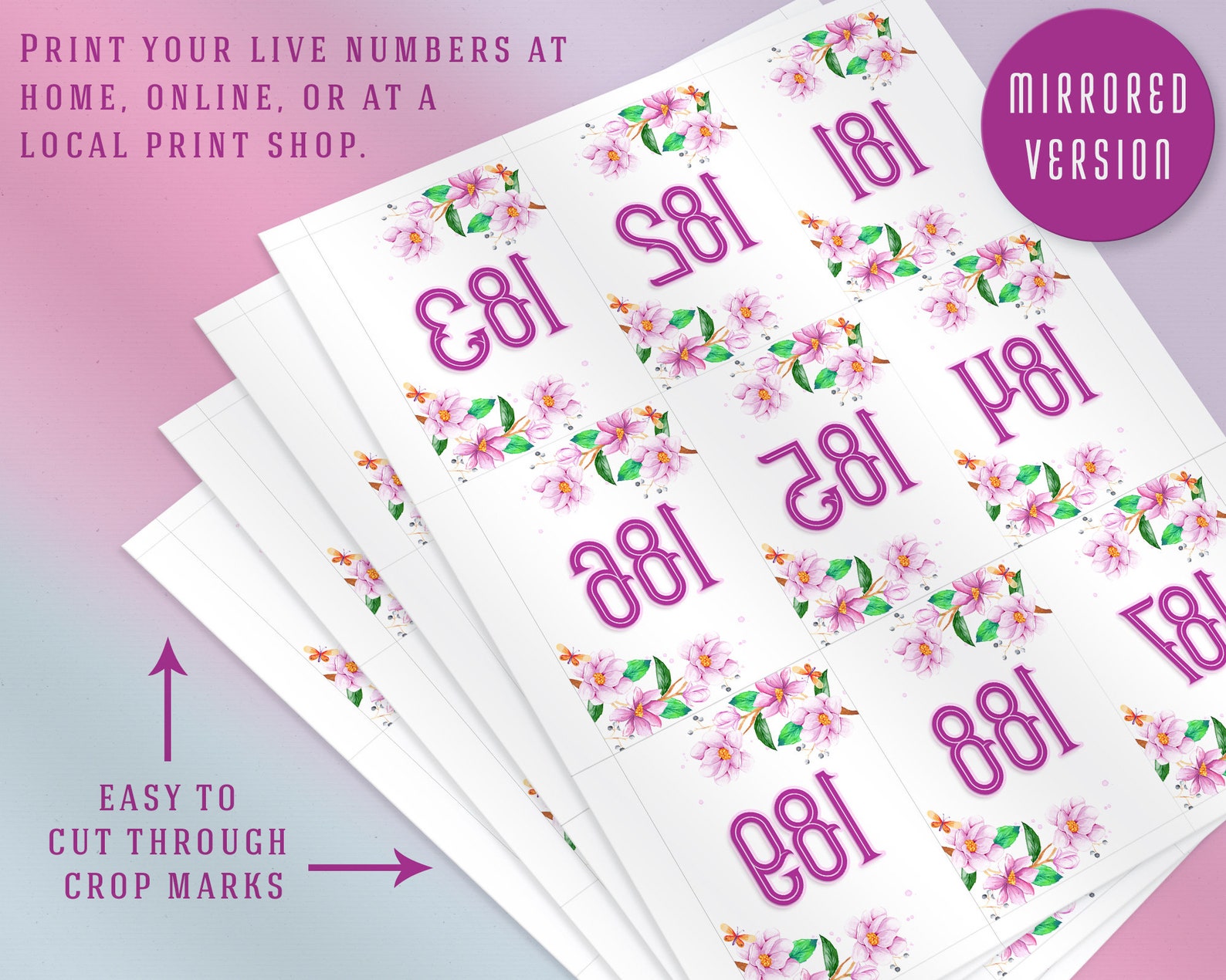 Floral Facebook Live Numbers 1-500 (printable Cards) (digital Download ...
