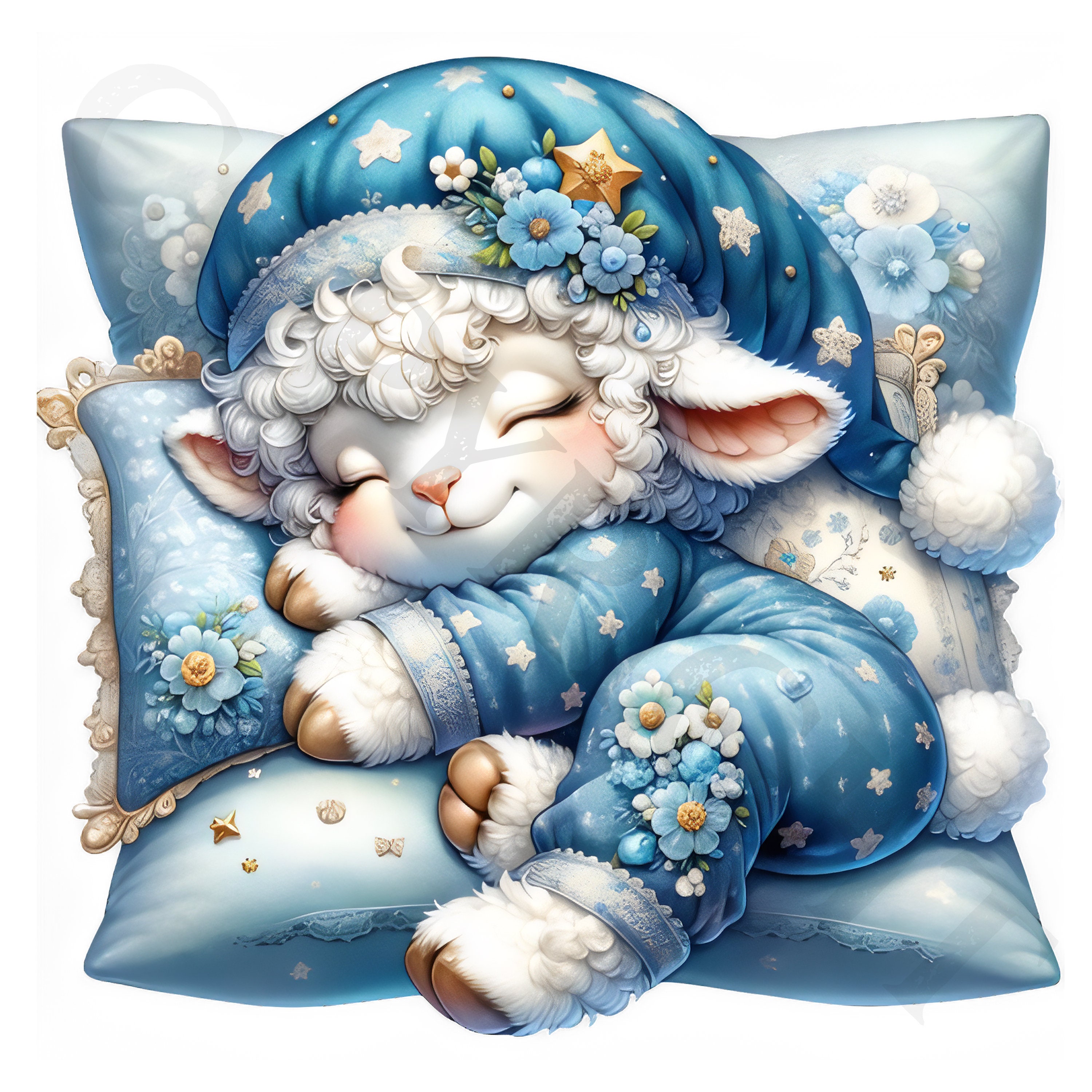 Sleeping Lambs Clipart | 10 Transparent PNG Images | Cute Sheep Clipart ...