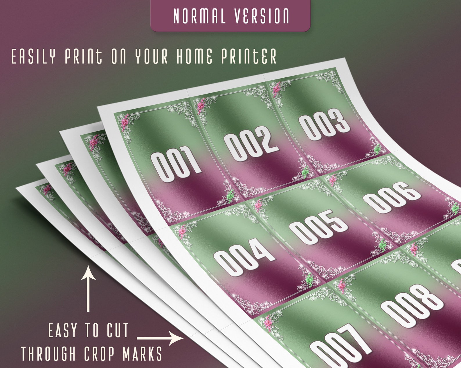 Live Sale Number Cards 1-300, Berry + Green (digital Download) - Etsy