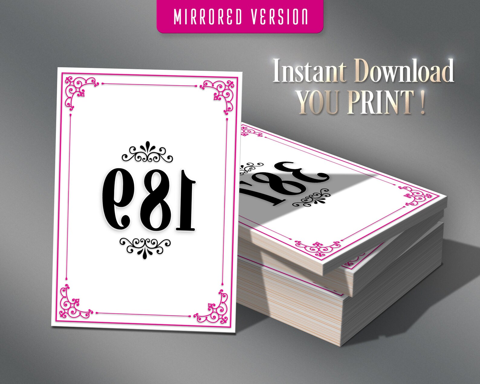 Facebook Live Numbers 1-1000, Mirrored Option (digital Download - Etsy