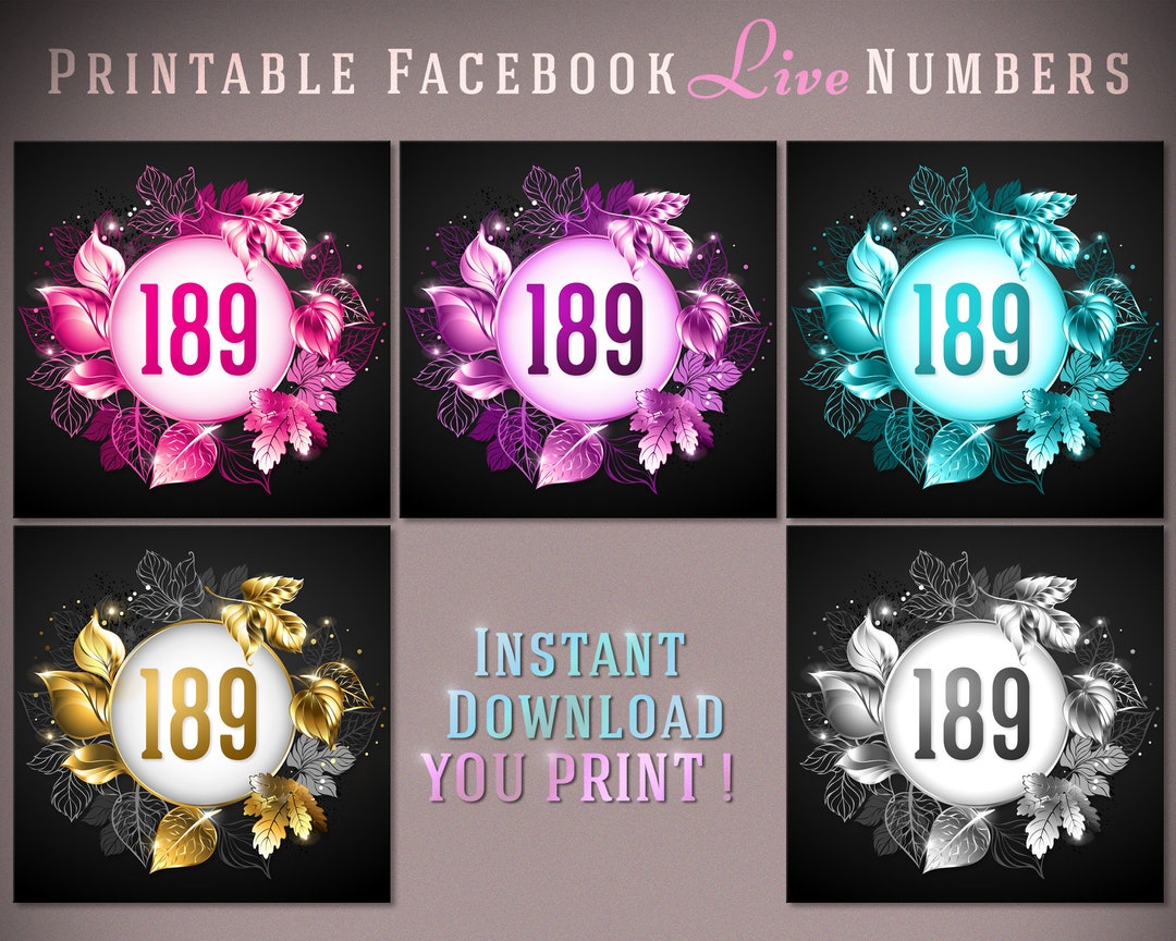 Facebook Live Numbers, Live Number Tags, Printable Live Tags, Normal ...