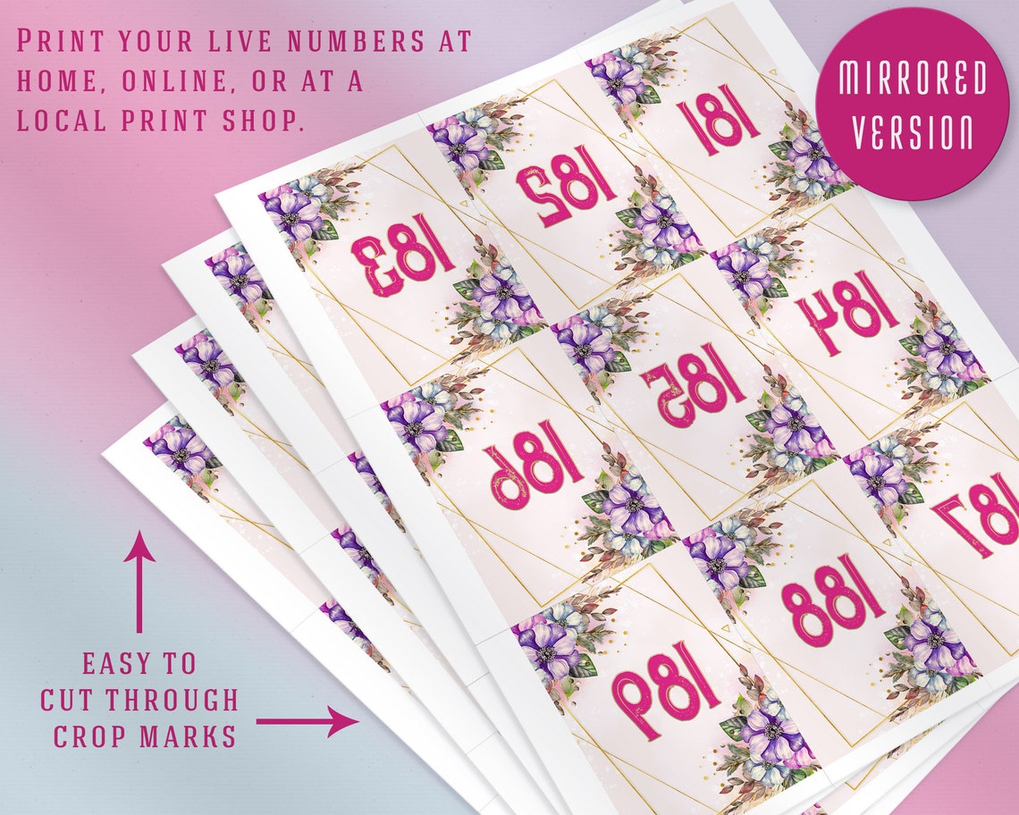 Floral Frame Facebook Live Sale Numbers Tags Printable - Etsy
