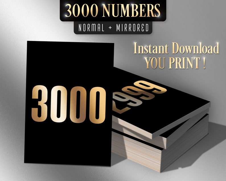 3000 Printable Facebook Live Numbers, Facebook Live Number Cards, Sale ...