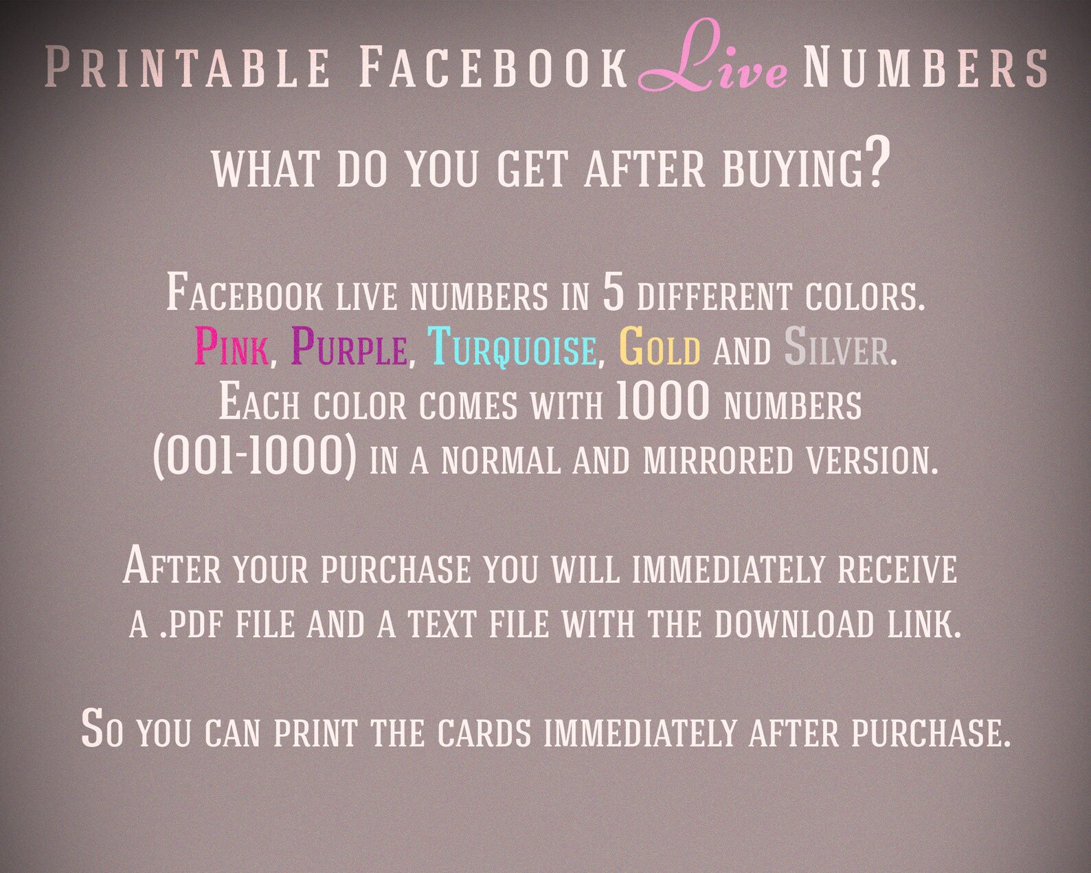 Facebook Live Numbers Live Number Tags Printable Live Tags - Etsy