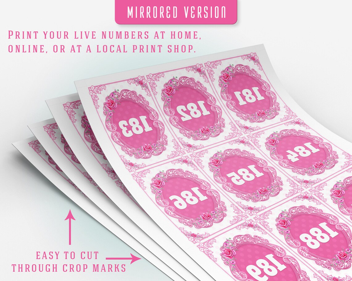 Floral Facebook Live Sale Numbers, Printable Facebook Number Cards ...