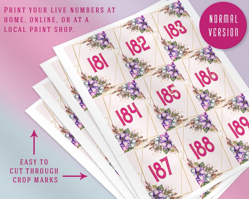 Floral Frame Facebook Live Sale Numbers, Tags, Printable Cards, Normal ...