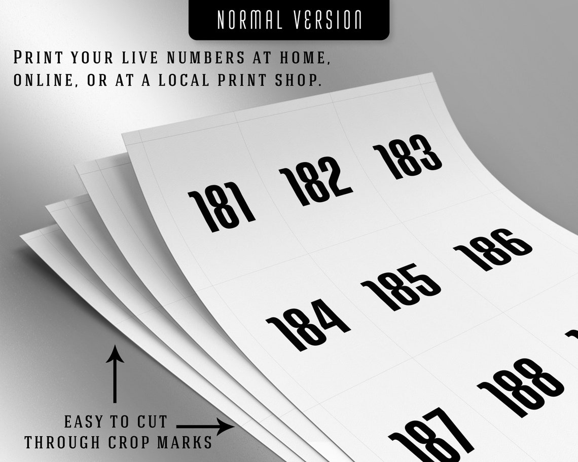 Numbers Facebook Live Sale Numbers Live Numbers Normal - Etsy