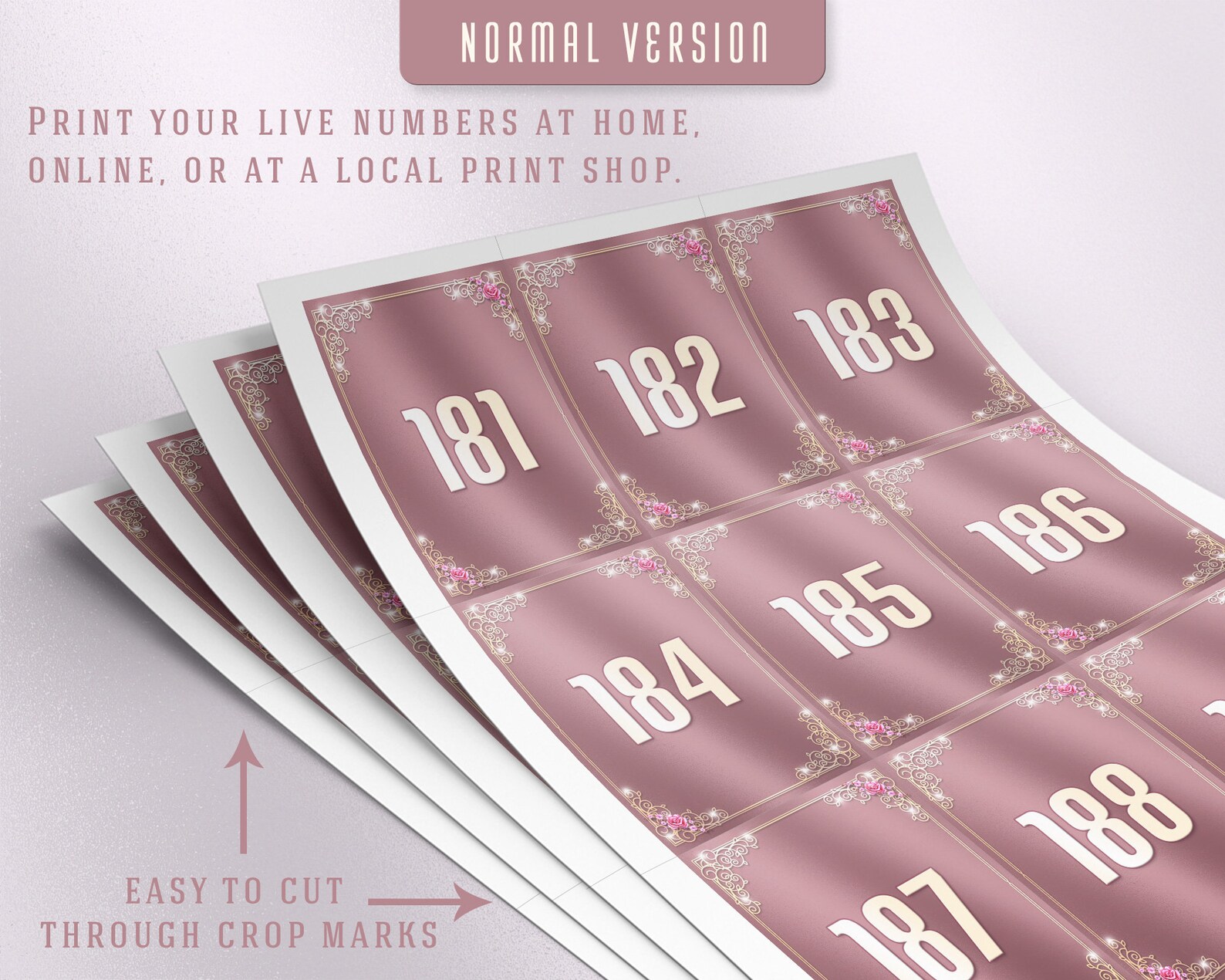 Rose Gold Number Cards 1-1000 for Live Sales (digital Download) - Etsy