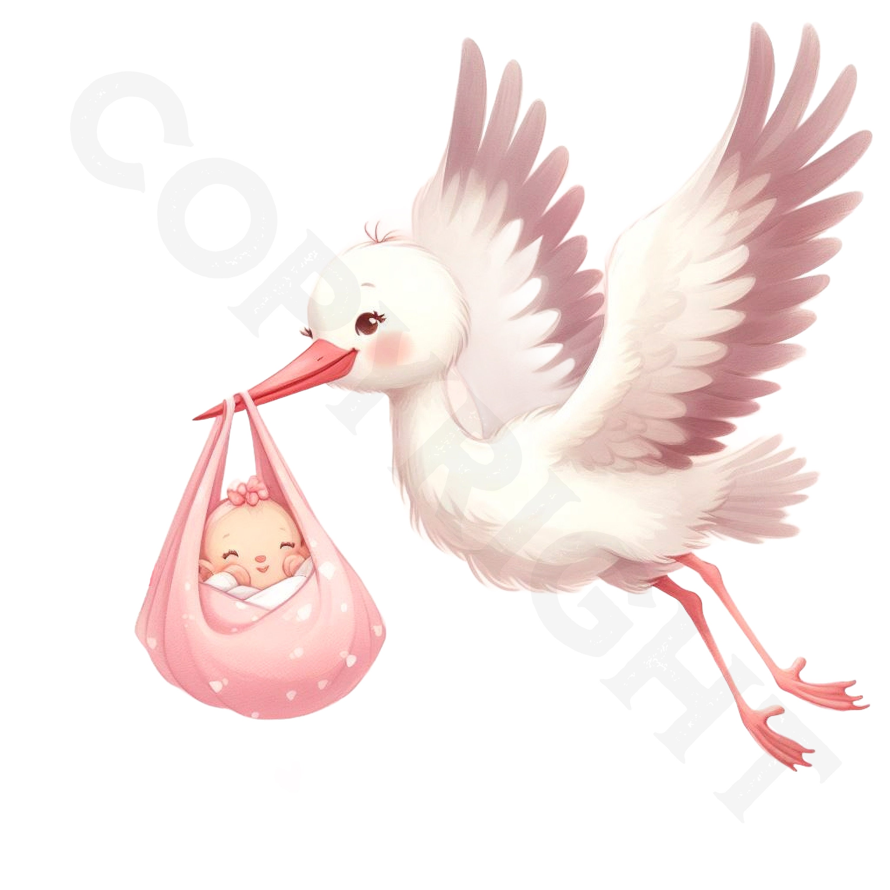 Stork Baby Girl Clipart 10 High-quality Transparent PNG Images Baby ...