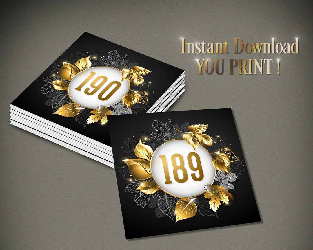 Printable Facebook Live Numbers, Black and Gold Bling (digital Download ...