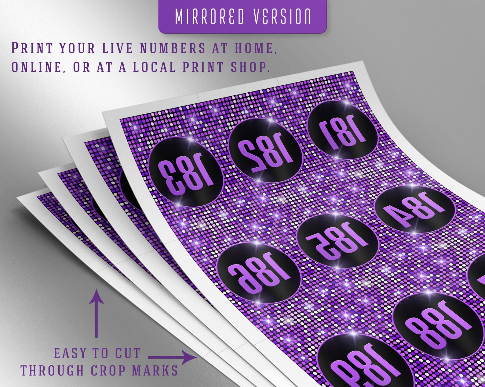 Facebook Live Number Cards, Live Tags, Normal Mirrored 1-500, Black ...