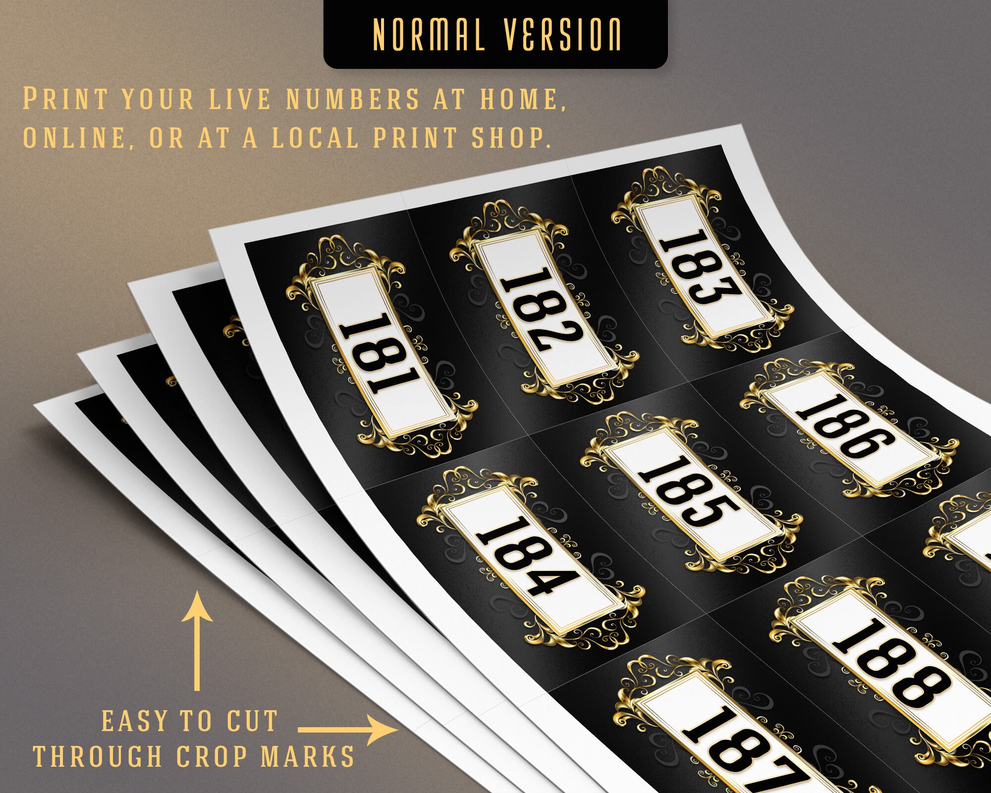 Horizontal Facebook Live Numbers Facebook Live Number Cards - Etsy