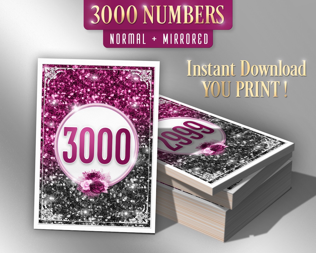 3000 Printable Facebook Live Numbers, Facebook Live Number Cards,sale ...