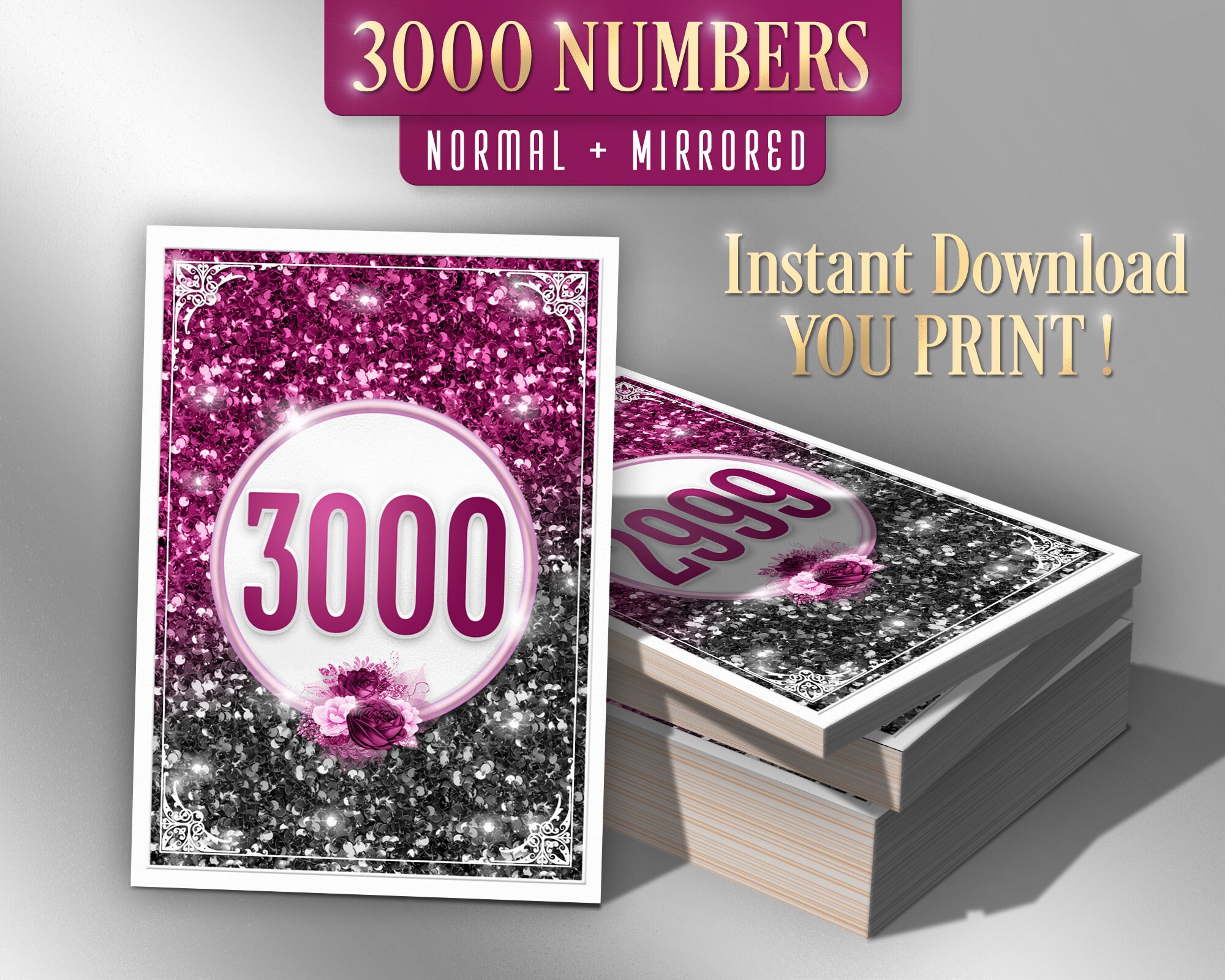 3000 Printable Facebook Live Numbers, Facebook Live Number Cards,sale ...