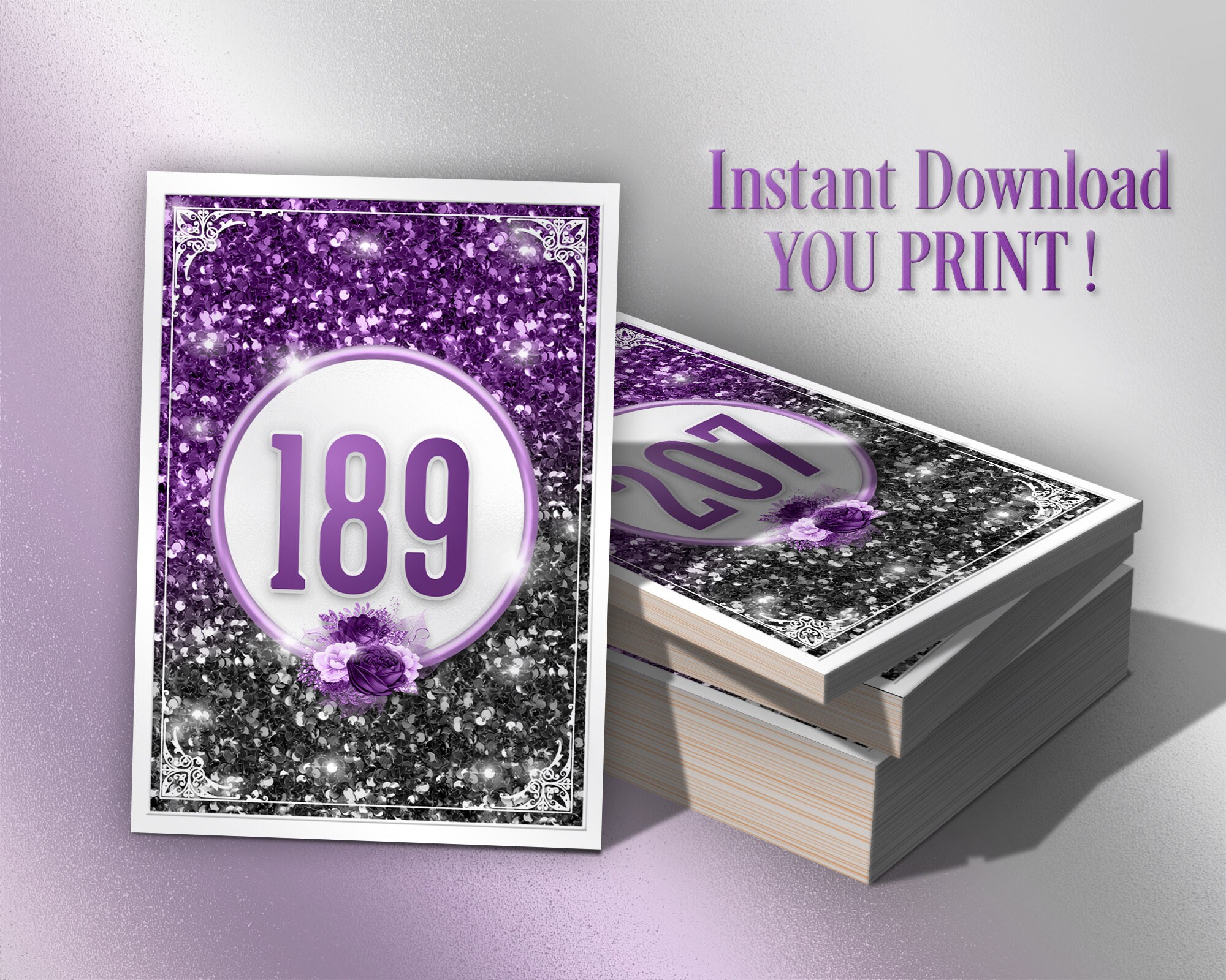 Glitter Facebook Live Number Cards, Mirrored Tags (digital Download) - Etsy