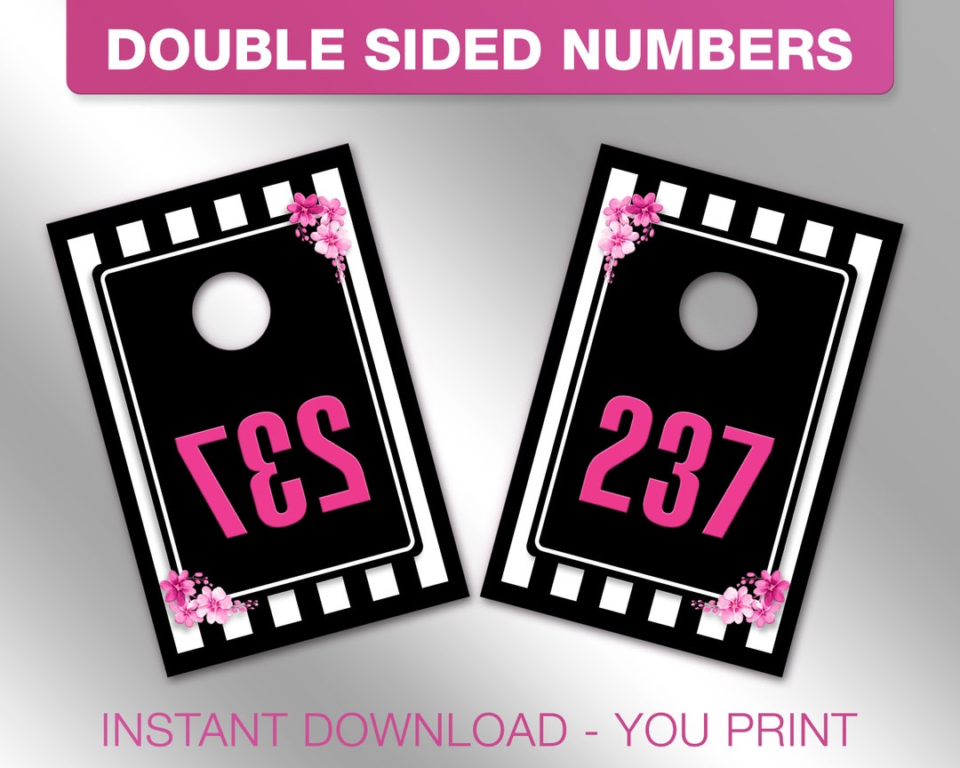 Facebook Live Number Cards 001-1000 | Black, White, Pink (digital ...