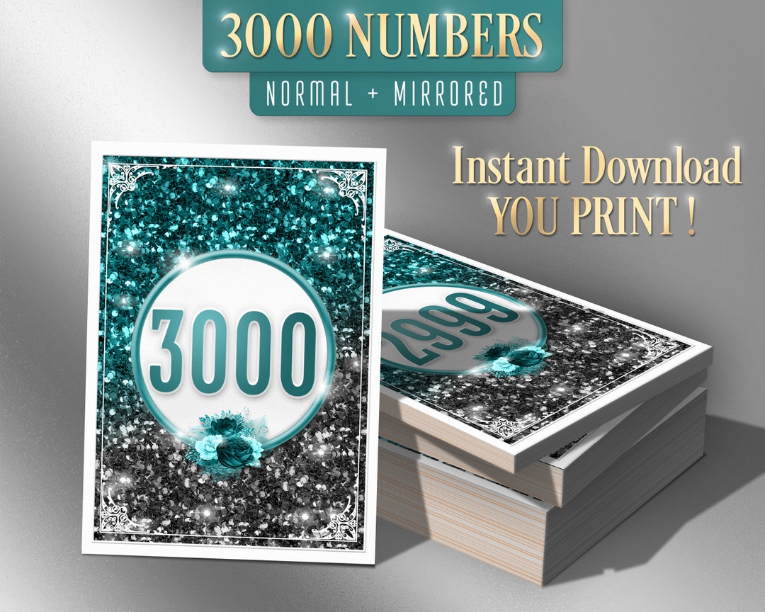 3000 Printable Facebook Live Numbers, Sale Tags Cards, Normal ...