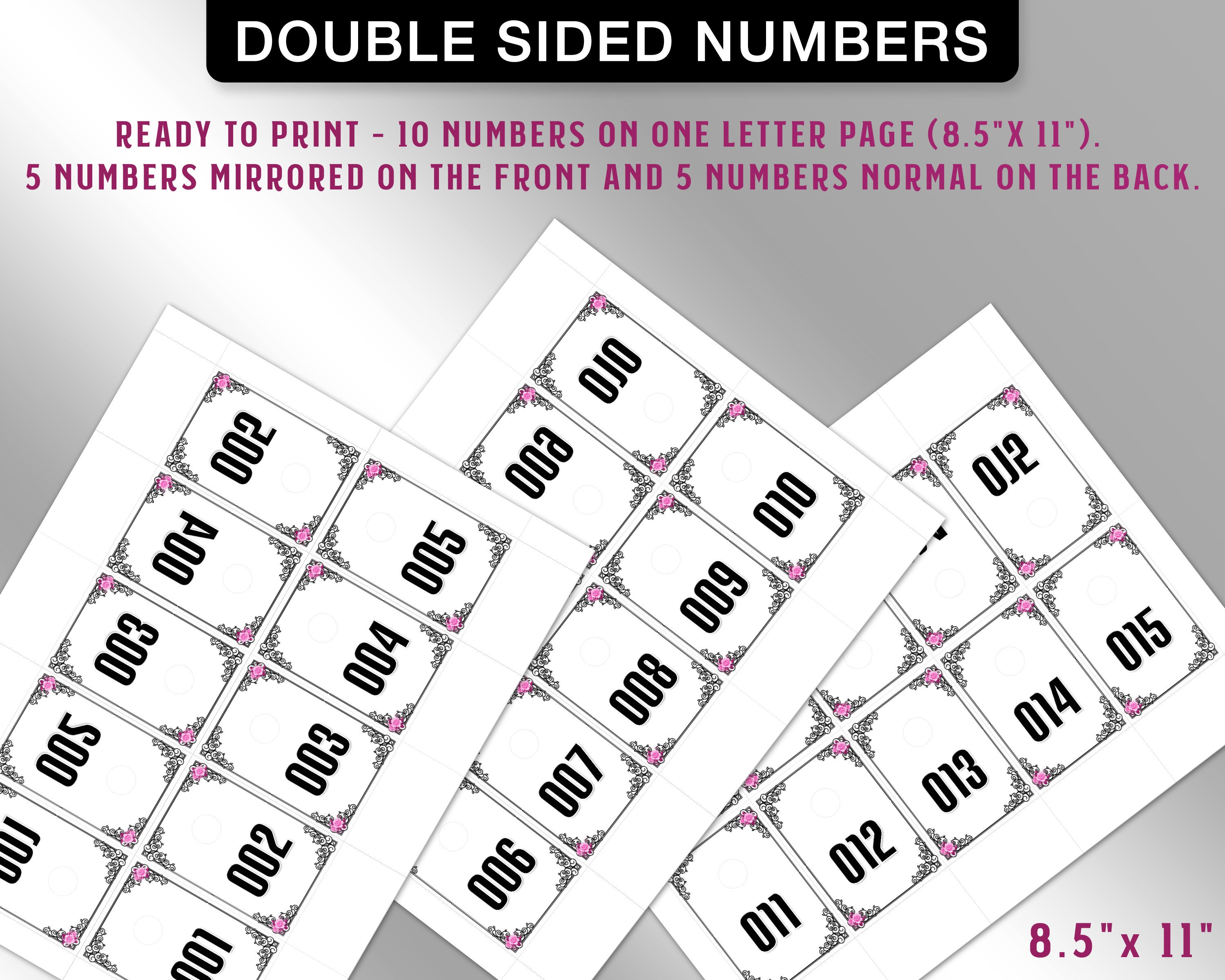 Double Sided Numbers 001-1000 Facebook Live Number Cards Sale Tags ...