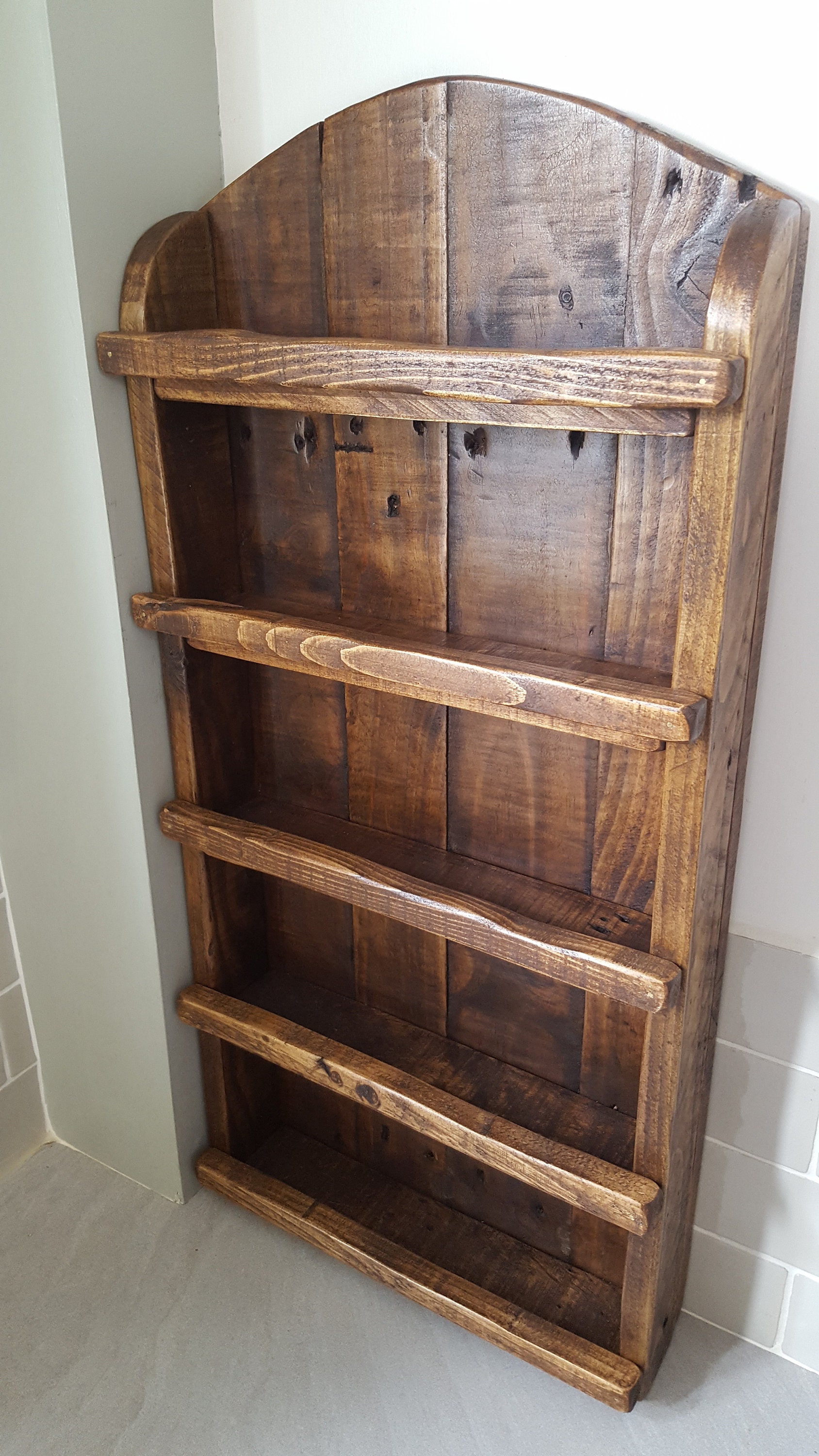 Handmade Rustic Wooden Spice Rack Wall Mountable On Request | Etsy
