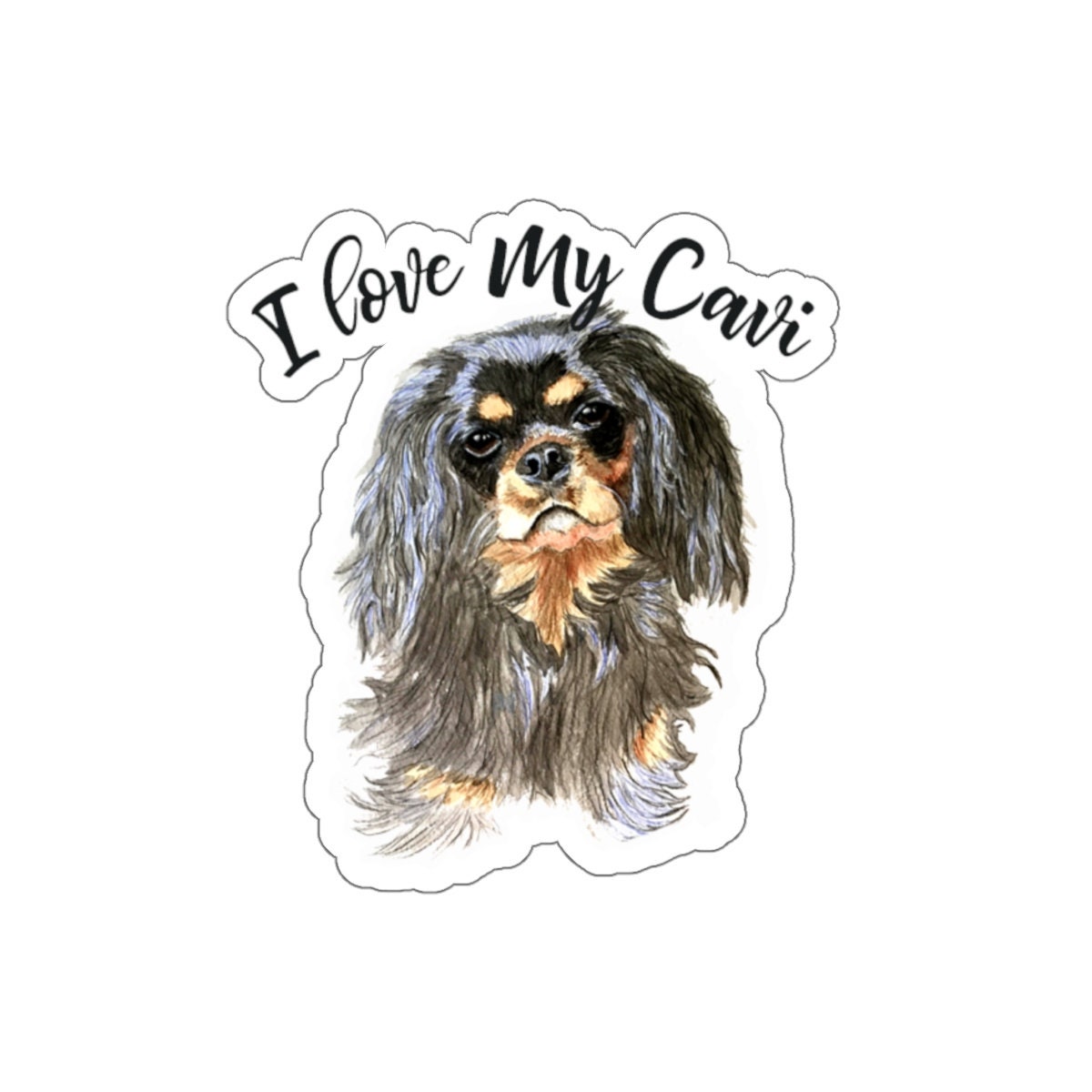 Cavalier King Charles Spaniel I Love My Cavi Stickers Dog - Etsy