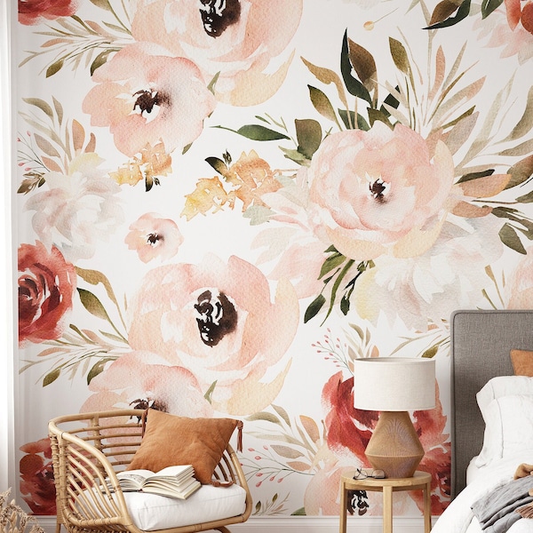 Pastel Floral Wallpaper - Etsy