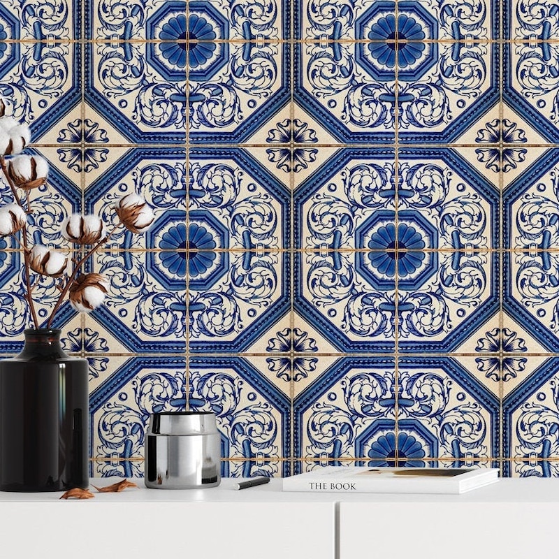 White Tile Wallpaper - Etsy