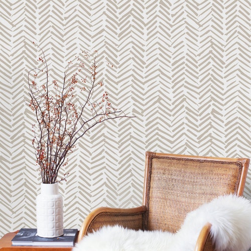 Peel and Stick Wallpaper Brown Removable Wallpaper Geometric - Etsy