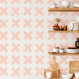 Pink Abstract Wallpaper, Funky Wallpaper, Fun Wallpaper Peel and Stick ...
