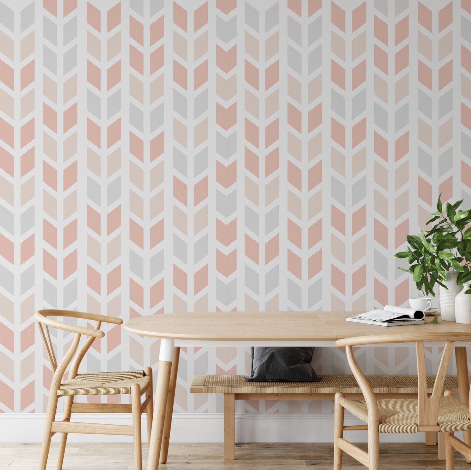 Geometric Stripes Peel & Stick Wallpaper knitted geometric | Etsy