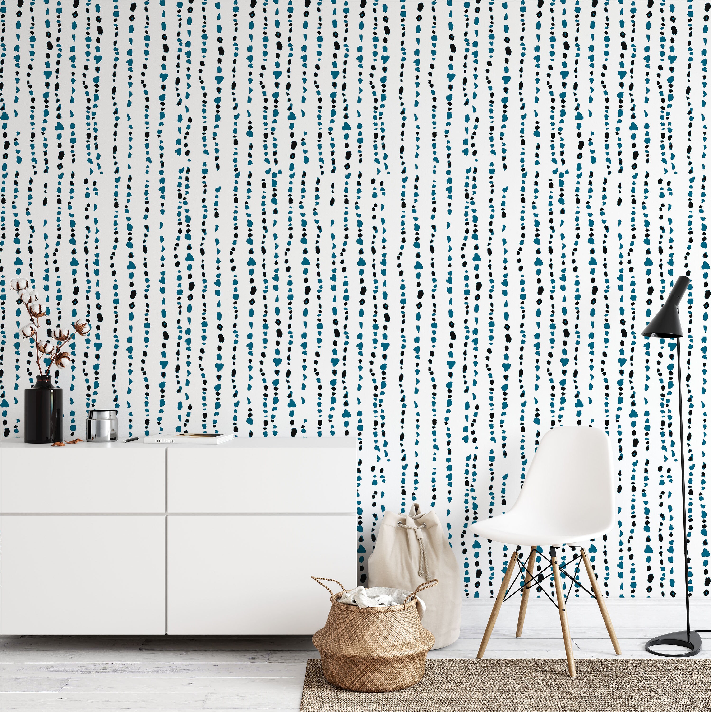 Peel and Stick Wallpaper Home Decor Removable Blue Abstract | Etsy